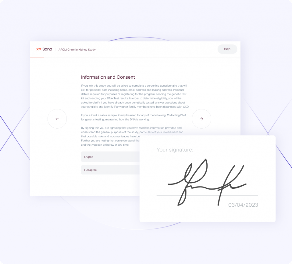 Sano Genetics eConsent Solution for clinical trials